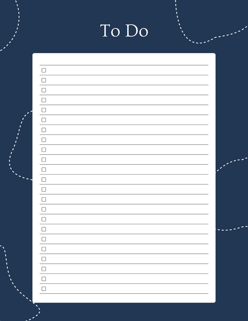 Printable to Do List A5 Instant Download Blue Abstract - Etsy