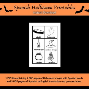 Spanish, Halloween, Printables, Pdfs, Espanol, Holiday, Fall, Autumn - Etsy