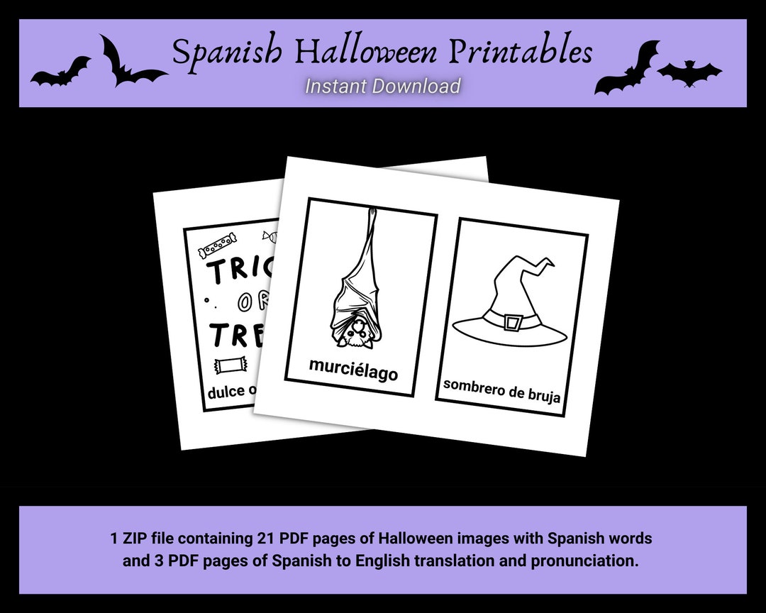 Spanish, Halloween, Printables, Pdfs, Espanol, Holiday, Fall, Autumn - Etsy