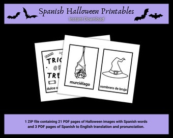 Spanish, Halloween, Printables, Pdfs, Espanol, Holiday, Fall, Autumn - Etsy