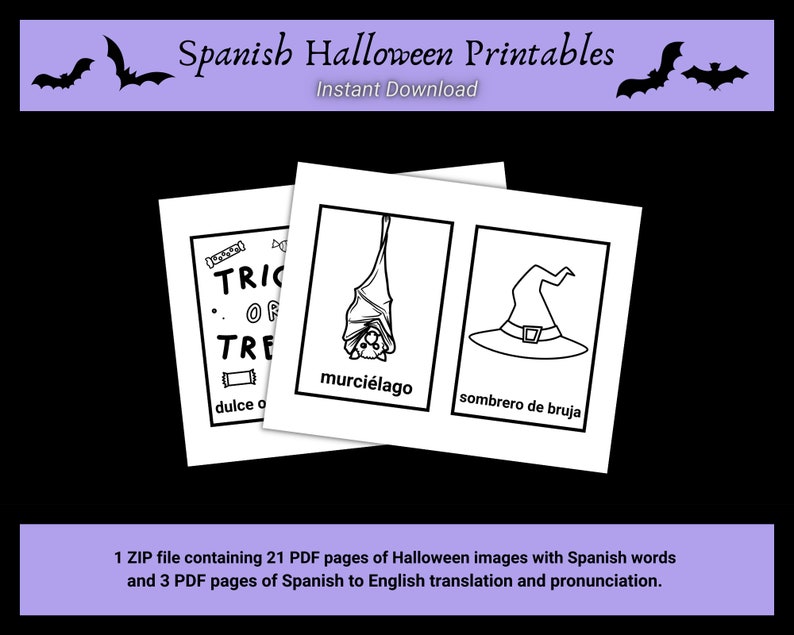Spanish, Halloween, Printables, Pdfs, Espanol, Holiday, Fall, Autumn - Etsy