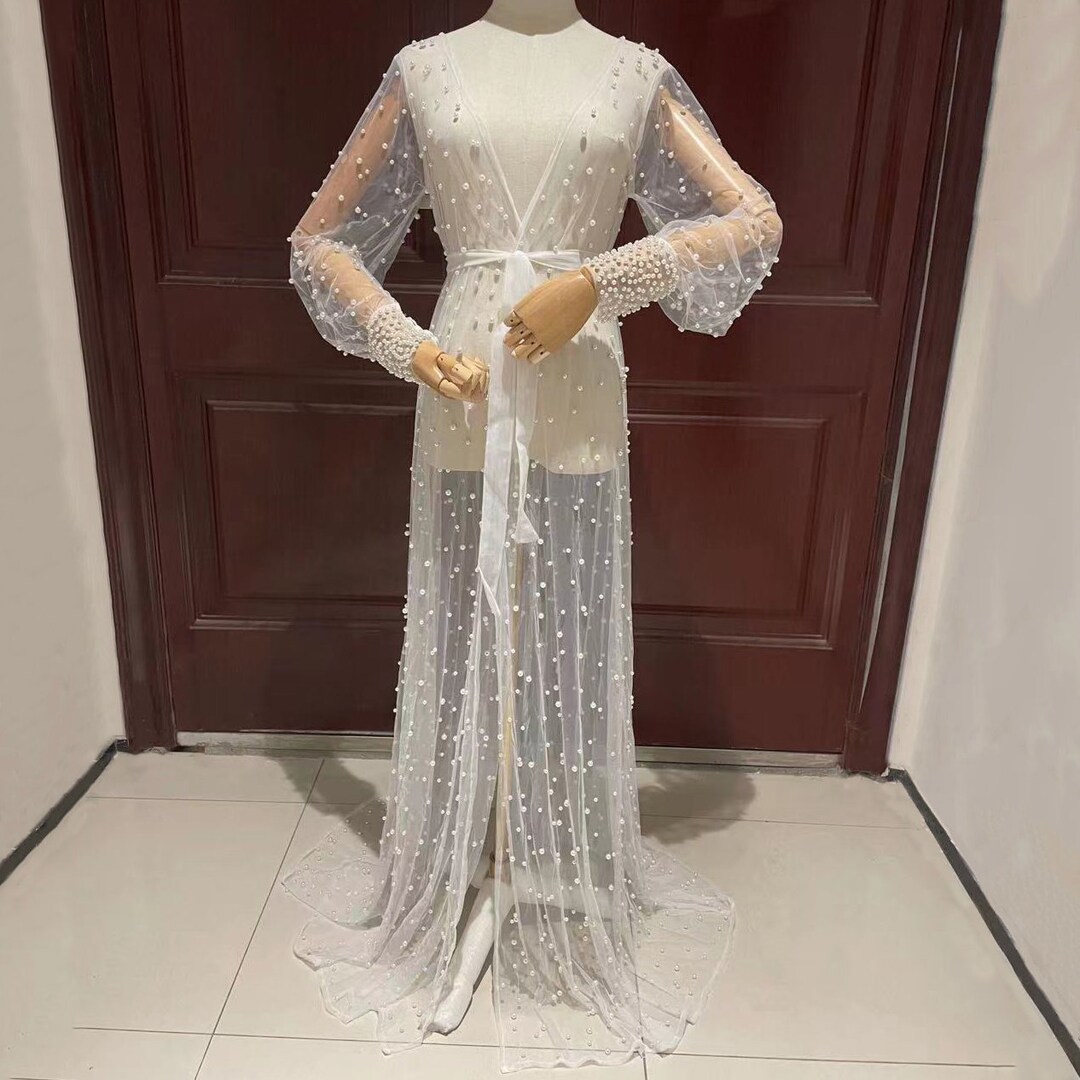 See Through Bridal Robe Transparent Dress Wrap Top - Etsy