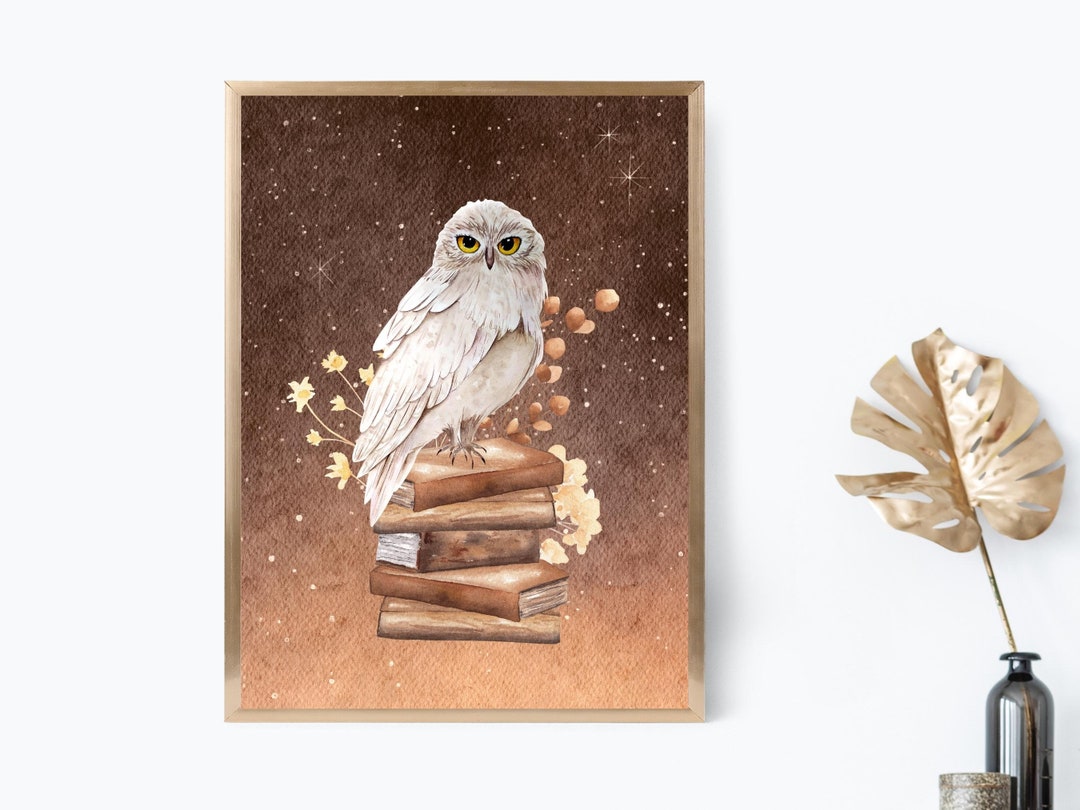 Magical Owl Art Printable Wall Art Fantasy White Owl Woodland Animals ...