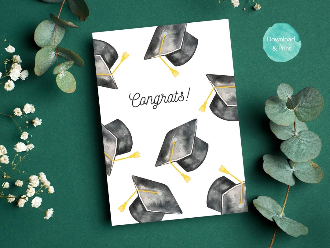 Congrats Graduate Card Printable Template Graduation Card for Graduate ...