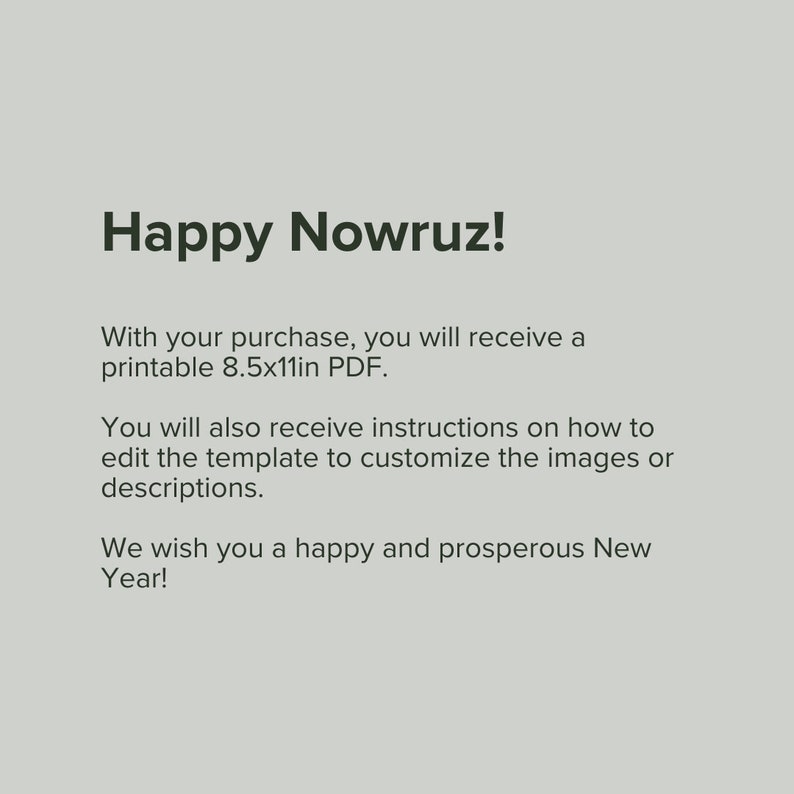 Haft-sin Explanation Card | Nowruz | Persian New Year | Haft Seen ...
