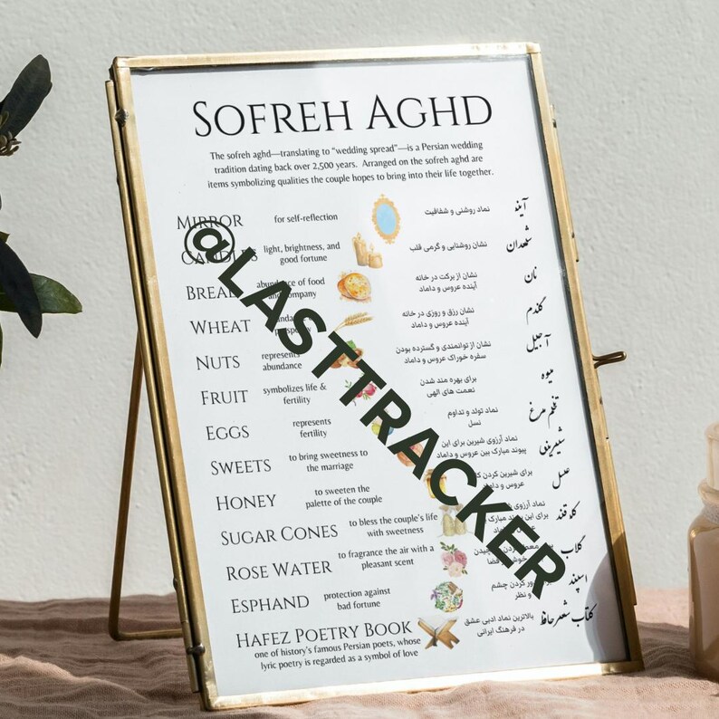 Persian Wedding Sofreh Aghd Ceremony Program / Description Card ...