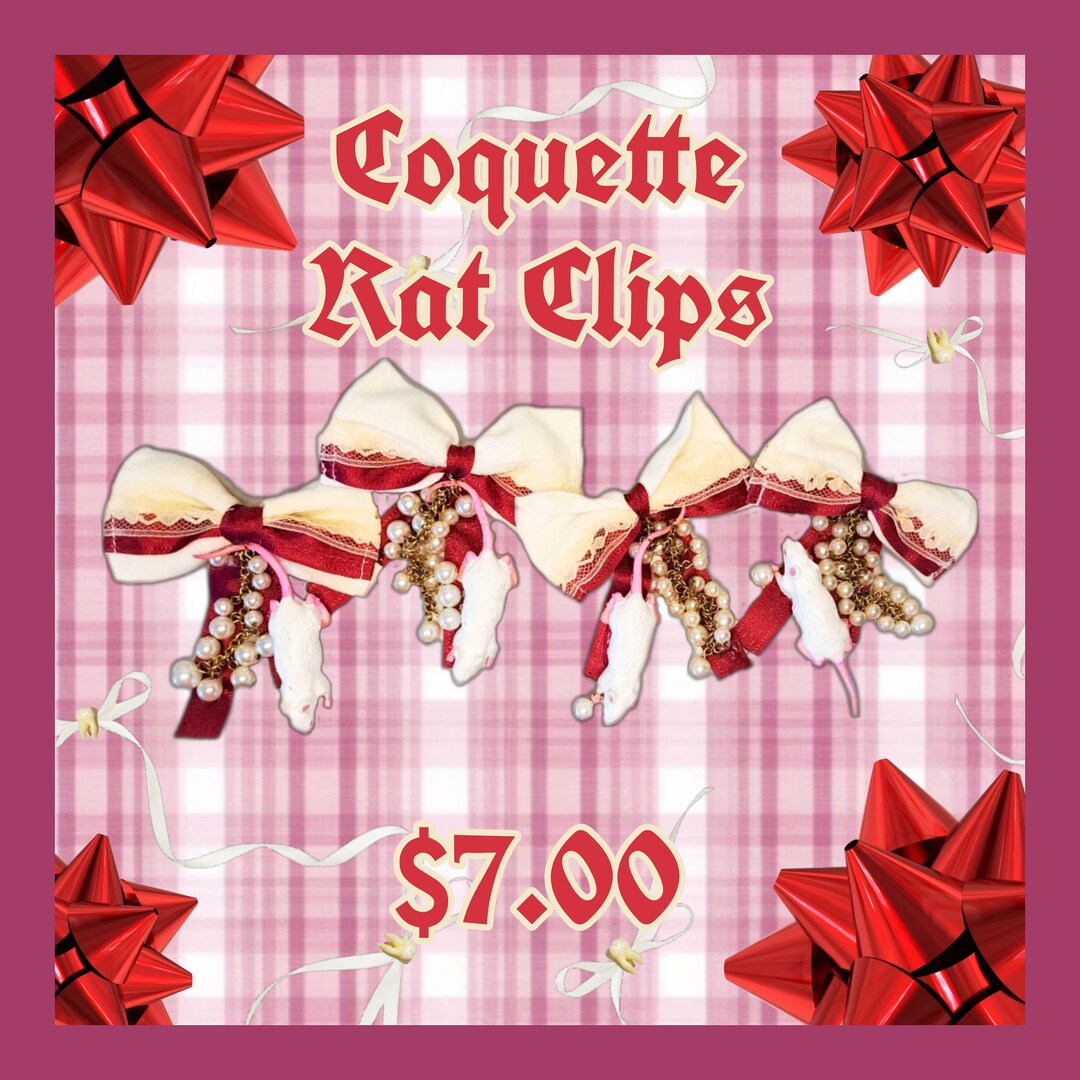 Handmade Coquette Rat Hair Clips - Etsy