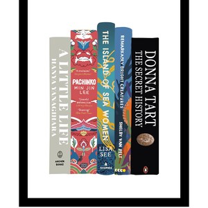 Book Spine Art , Custom Book Stack Book Lover , Librarian, Book Club or ...