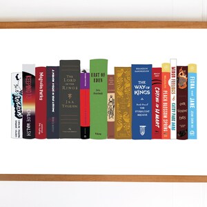 Book Spine Art , Custom Book Stack Book Lover , Librarian, Book Club or ...