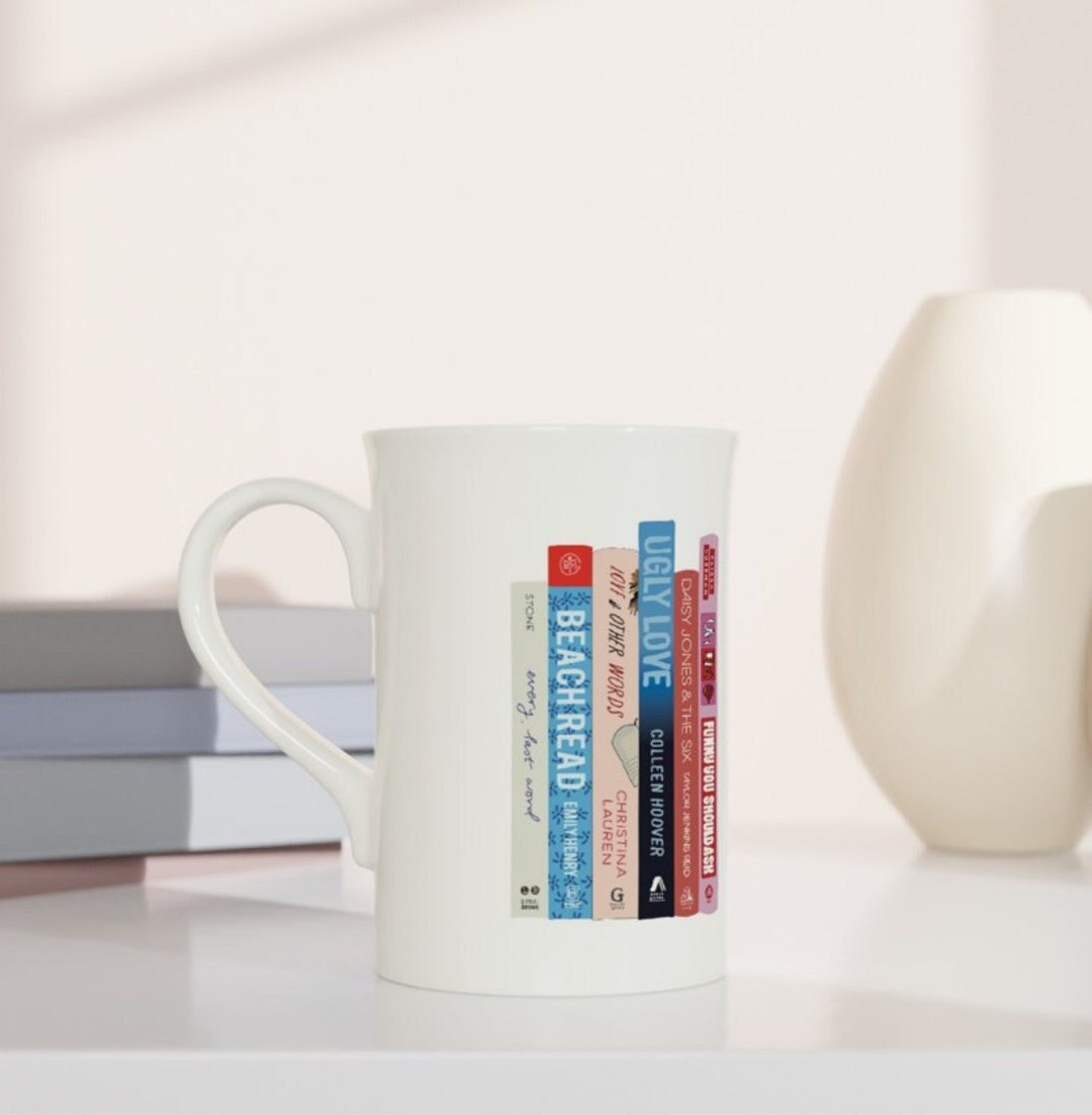 Custom Book Shelf Ceramic Cup , Favorite Books Cups , Custom Mug for ...