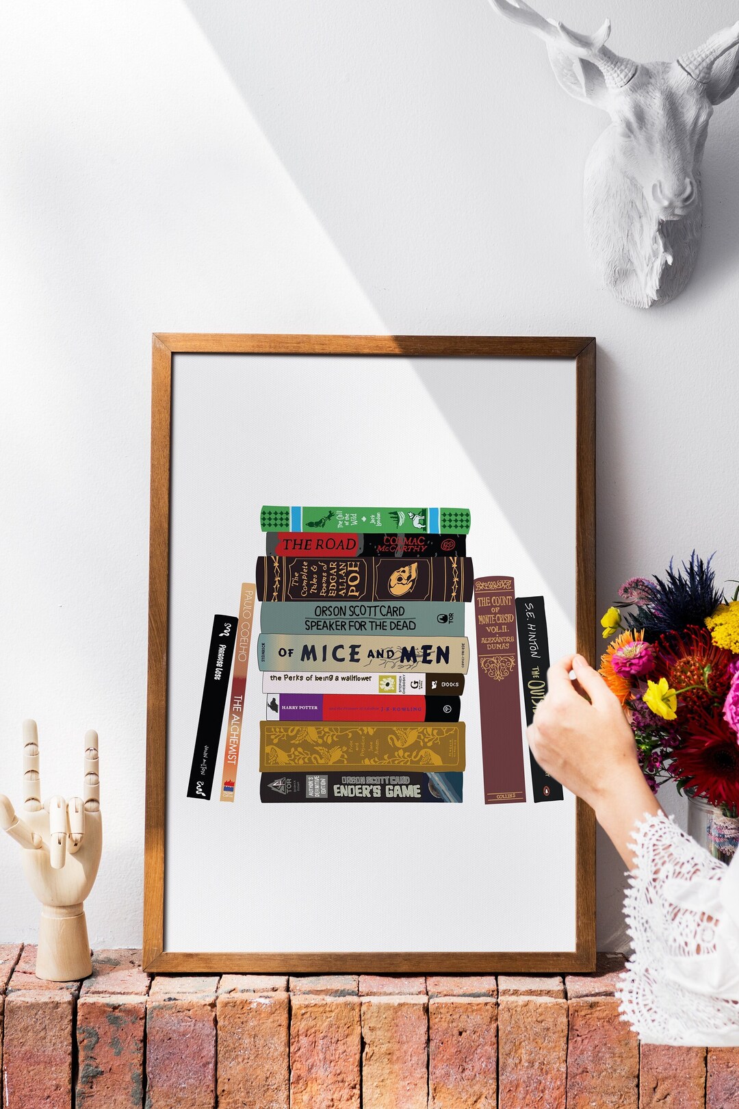 Book Spine Art , Custom Book Stack Book Lover , Librarian, Book Club or ...