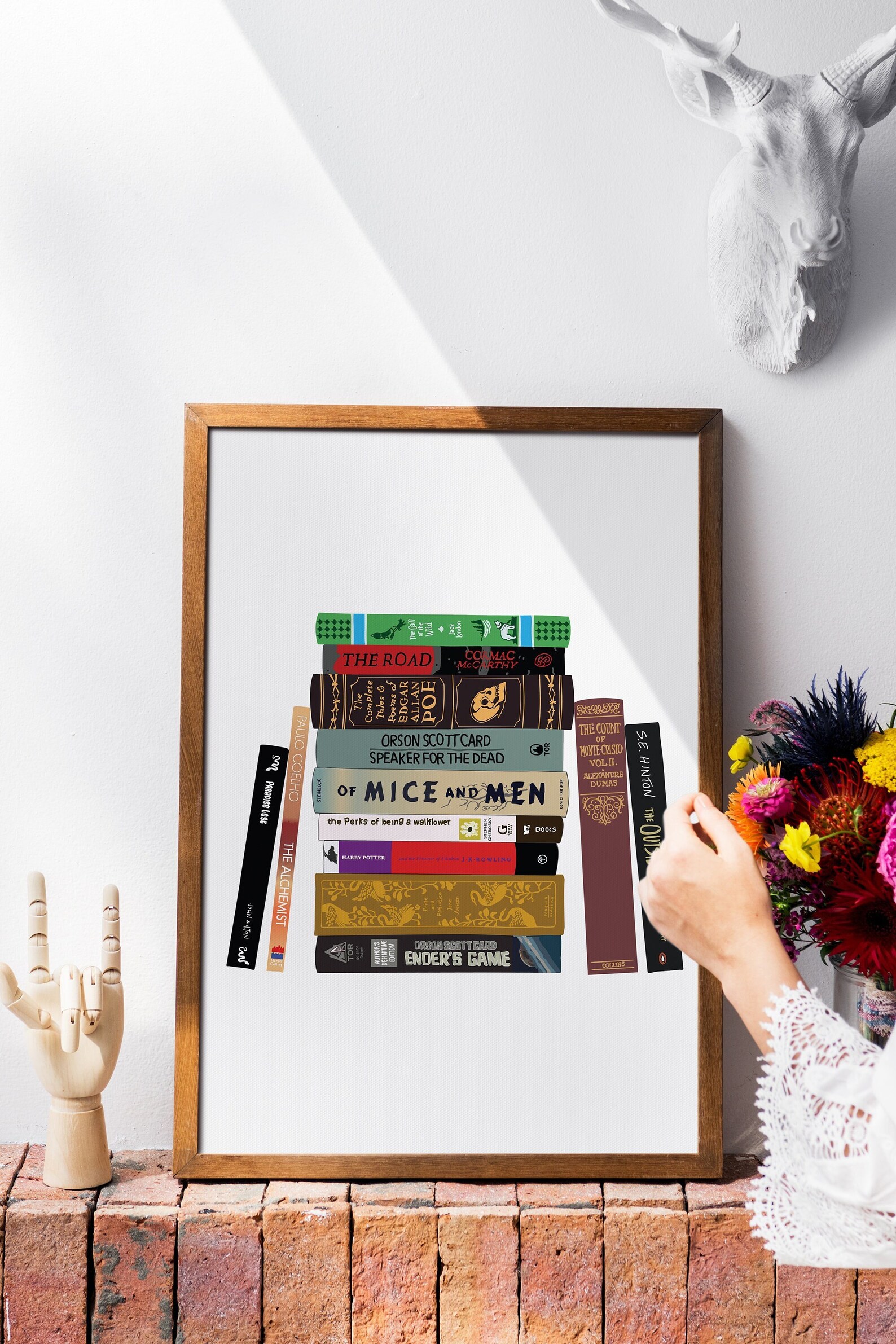 Book Spine Art , Custom Book Stack Book Lover , Librarian, Book Club or ...