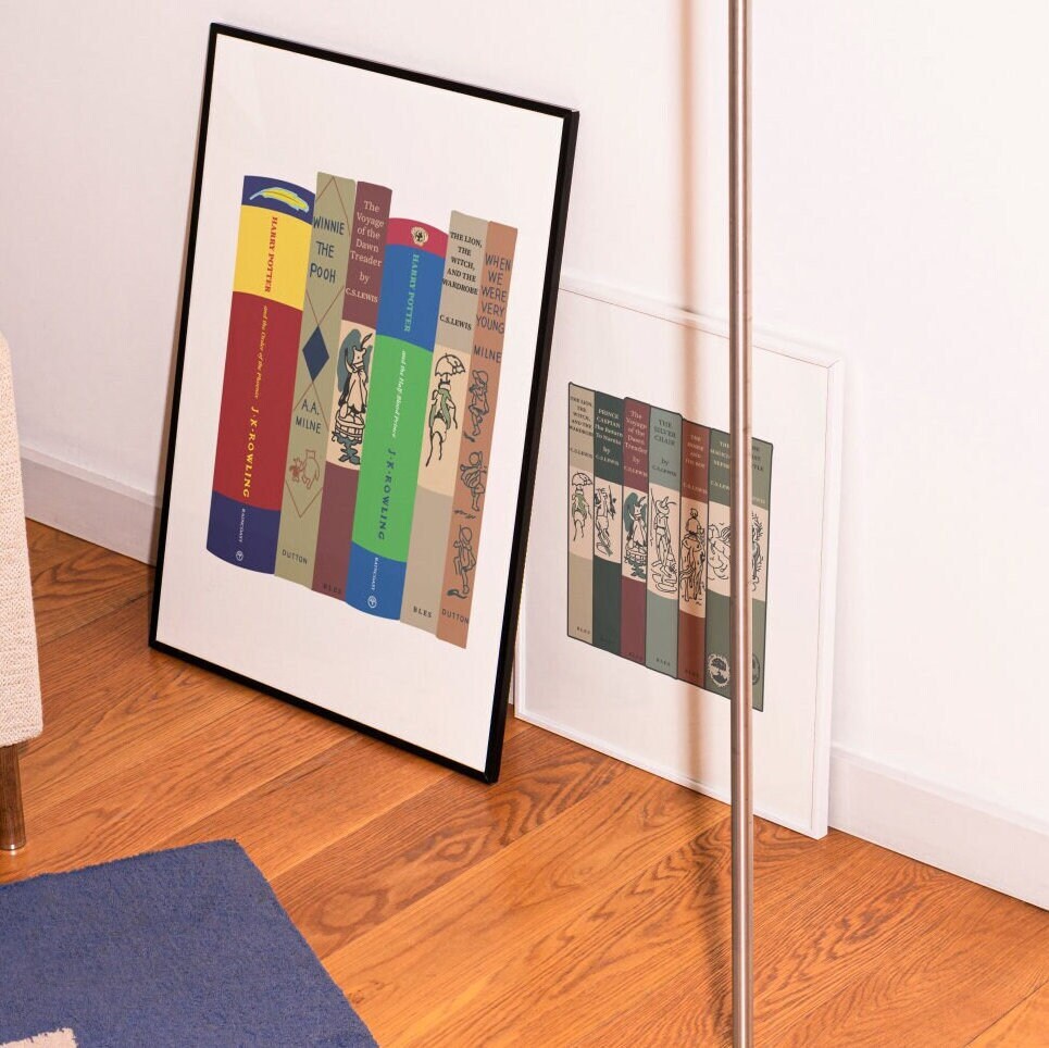 Book Spine Art , Custom Book Stack Book Lover , Librarian, Book Club or ...