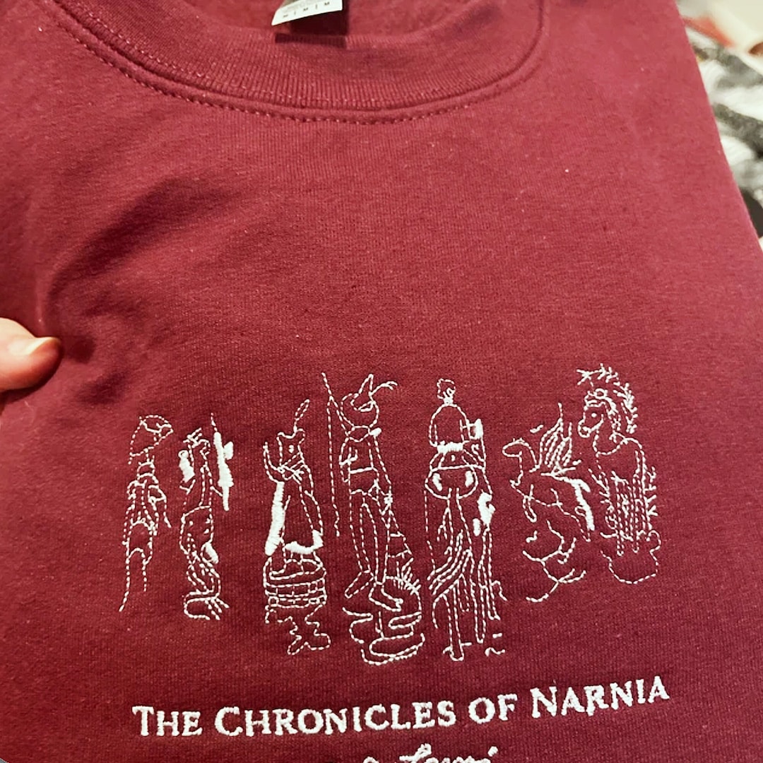 Narnia Embroidered Characters Sweatshirt , C S Lewis Sweater , Narnia ...