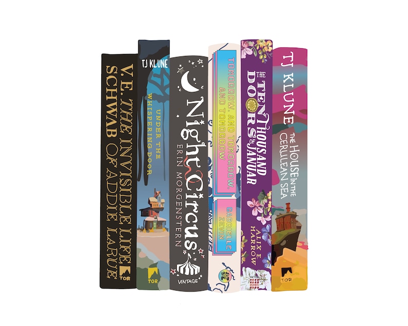 Book Spine Art Custom Book Stack Book Lover Librarian - Etsy