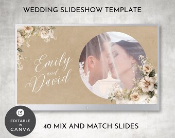 Wedding Slideshow Template Canva, Floral and Lace Photo Slide Show ...