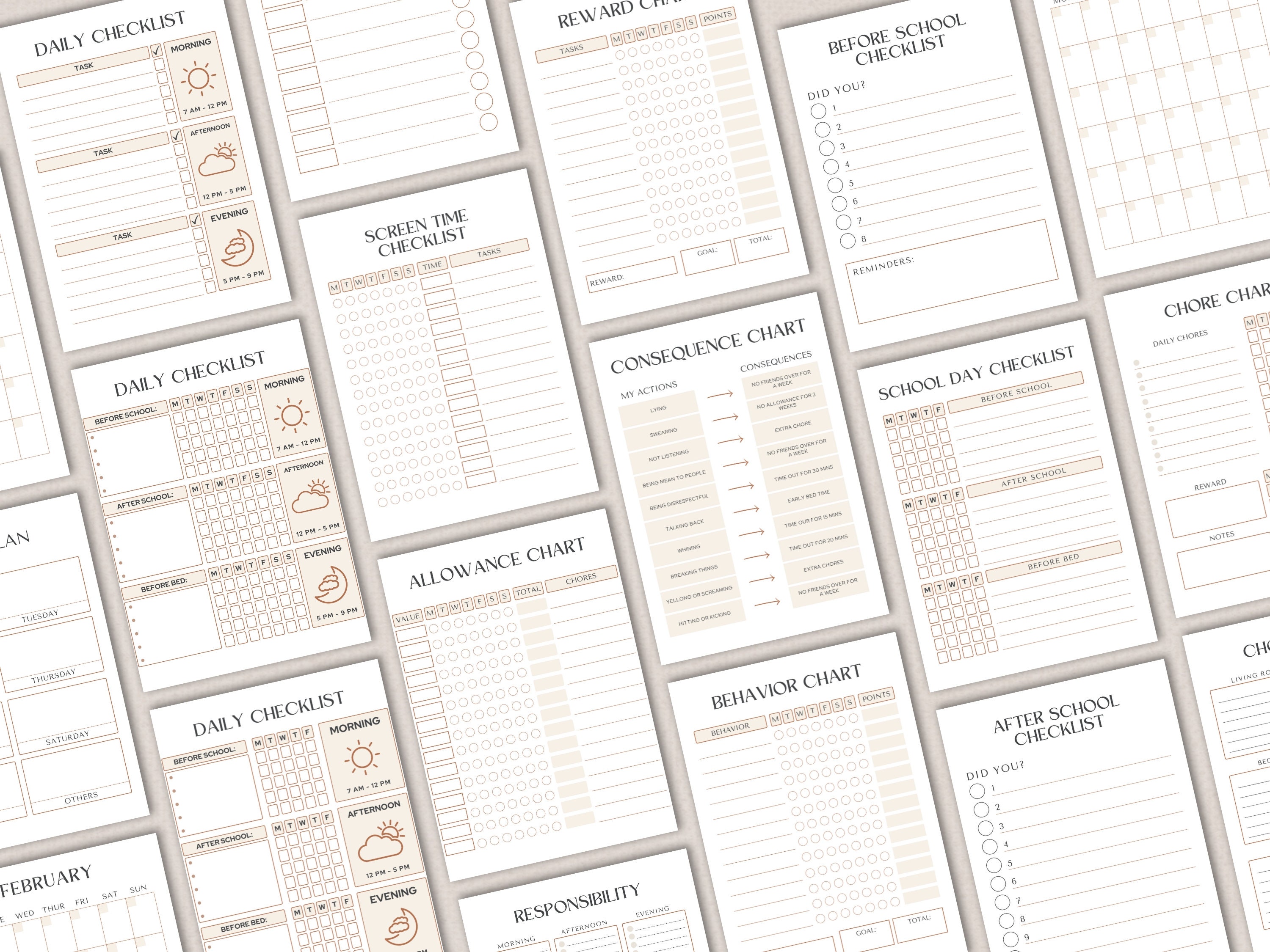 Editable Behavior Chart Template Responsibility Chart - Etsy