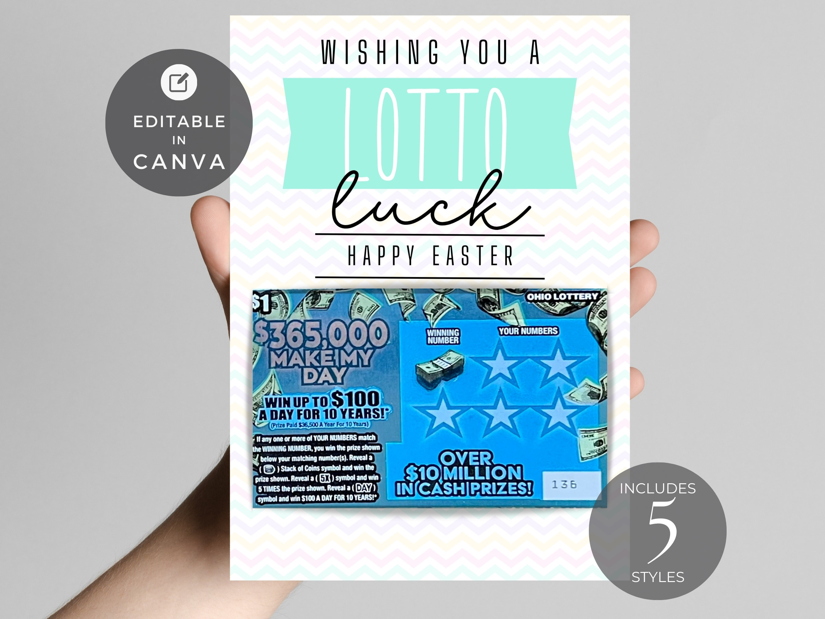 Lottery Scratch off Gift DIY Editable Template | Lottery Ticket Holder ...