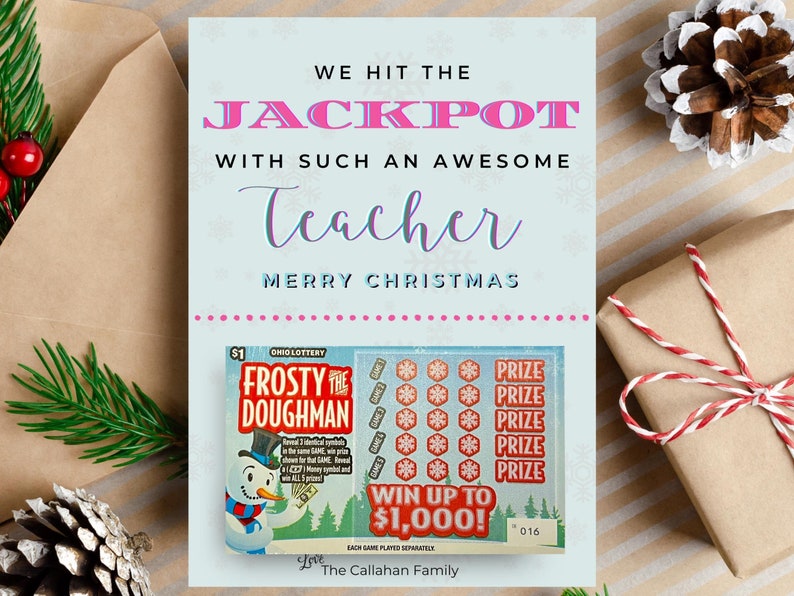 Printable Christmas Lottery Card Holder Canva Template, Editable ...