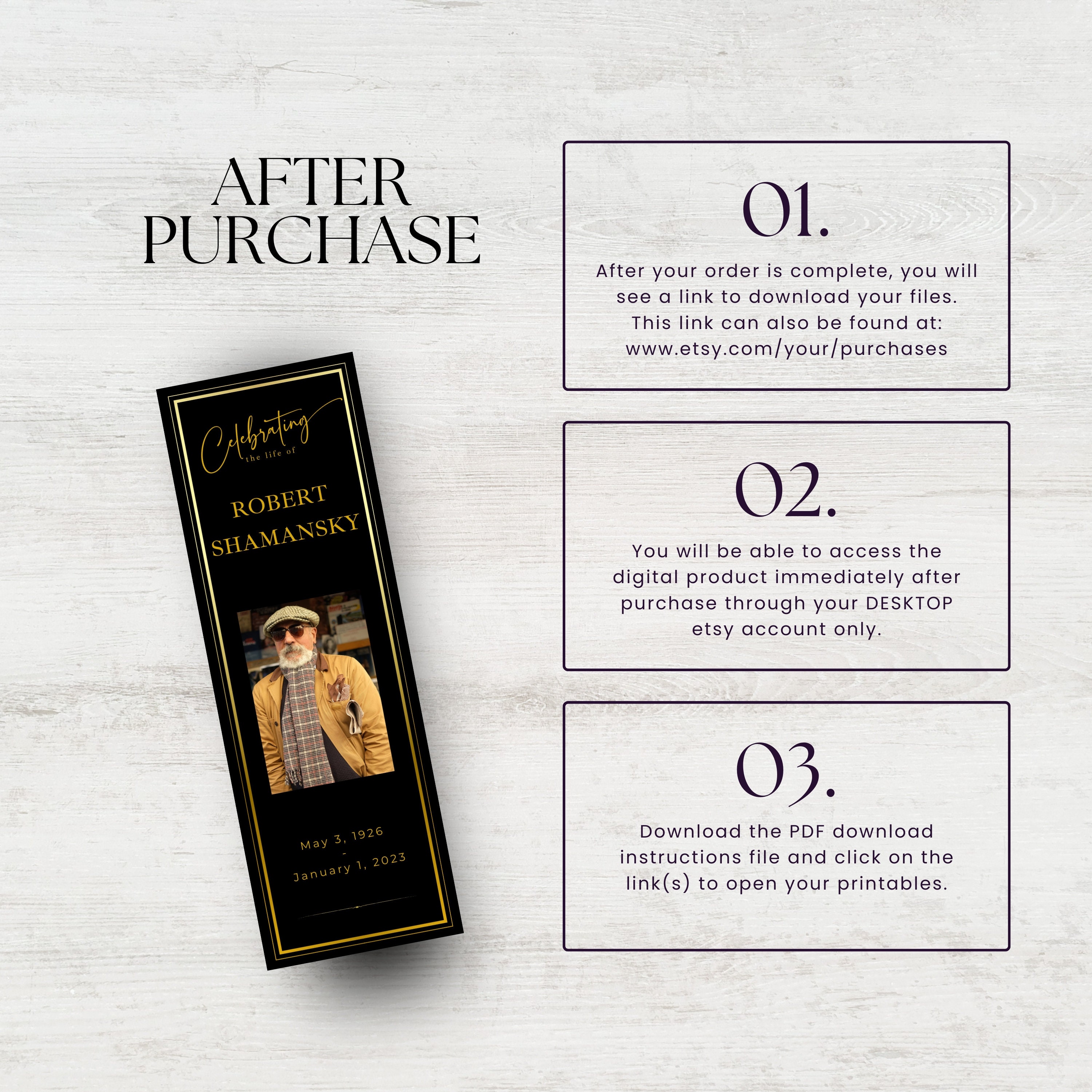 Funeral Gift, Memorial Bookmark for Funeral, Obituary Bookmark ...