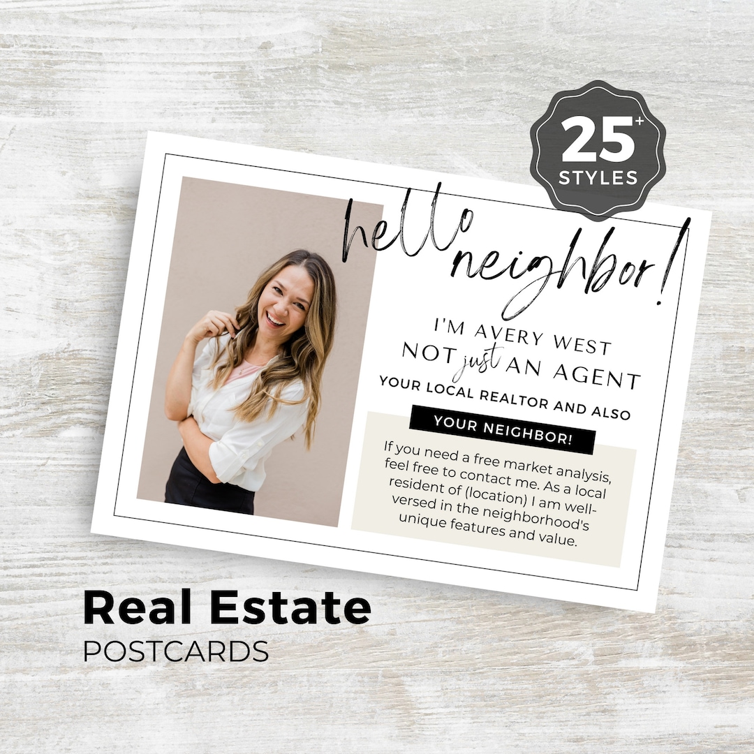 Real Estate Hello Neighbor Postcards Real Estate Farming - Etsy