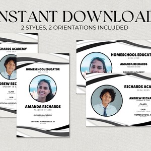 Editable Homeschool ID Card, Printable Teacher ID Card, Customizable ...