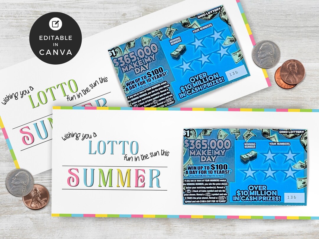 Lotto Realtor Bright Summer Lottery Holder Fun Party Favor Real Estate ...