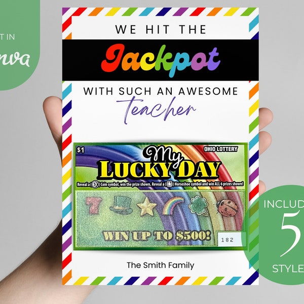 Printable Lottery Ticket Template - Etsy