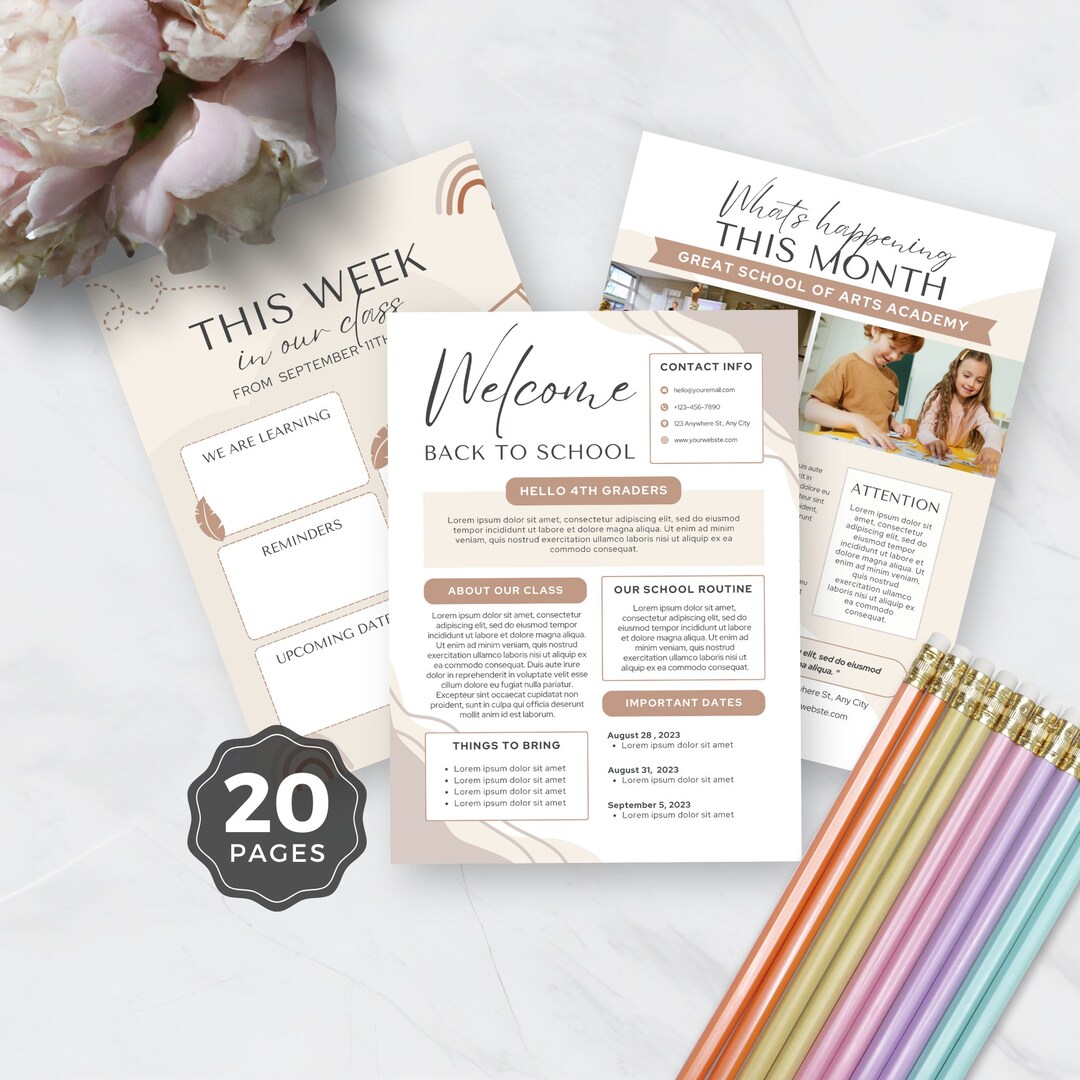 Editable Classroom Template Canva, Teacher Newsletter Pdfs, Editable ...