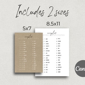 Famous Couples Match Game: Bridal Shower Reception Activity (canva ...
