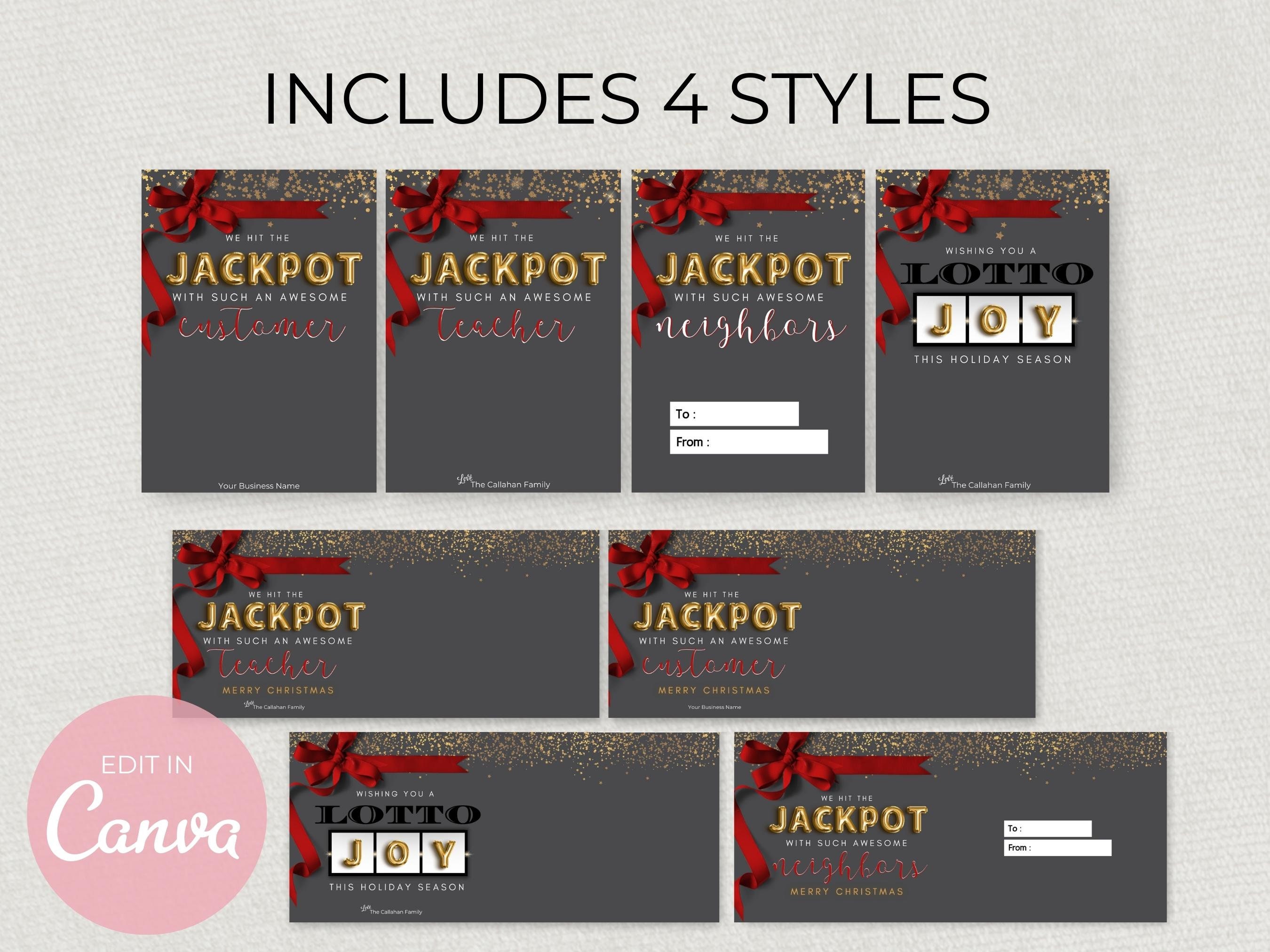 Printable Christmas Lottery Card Holder Canva Template, Editable ...