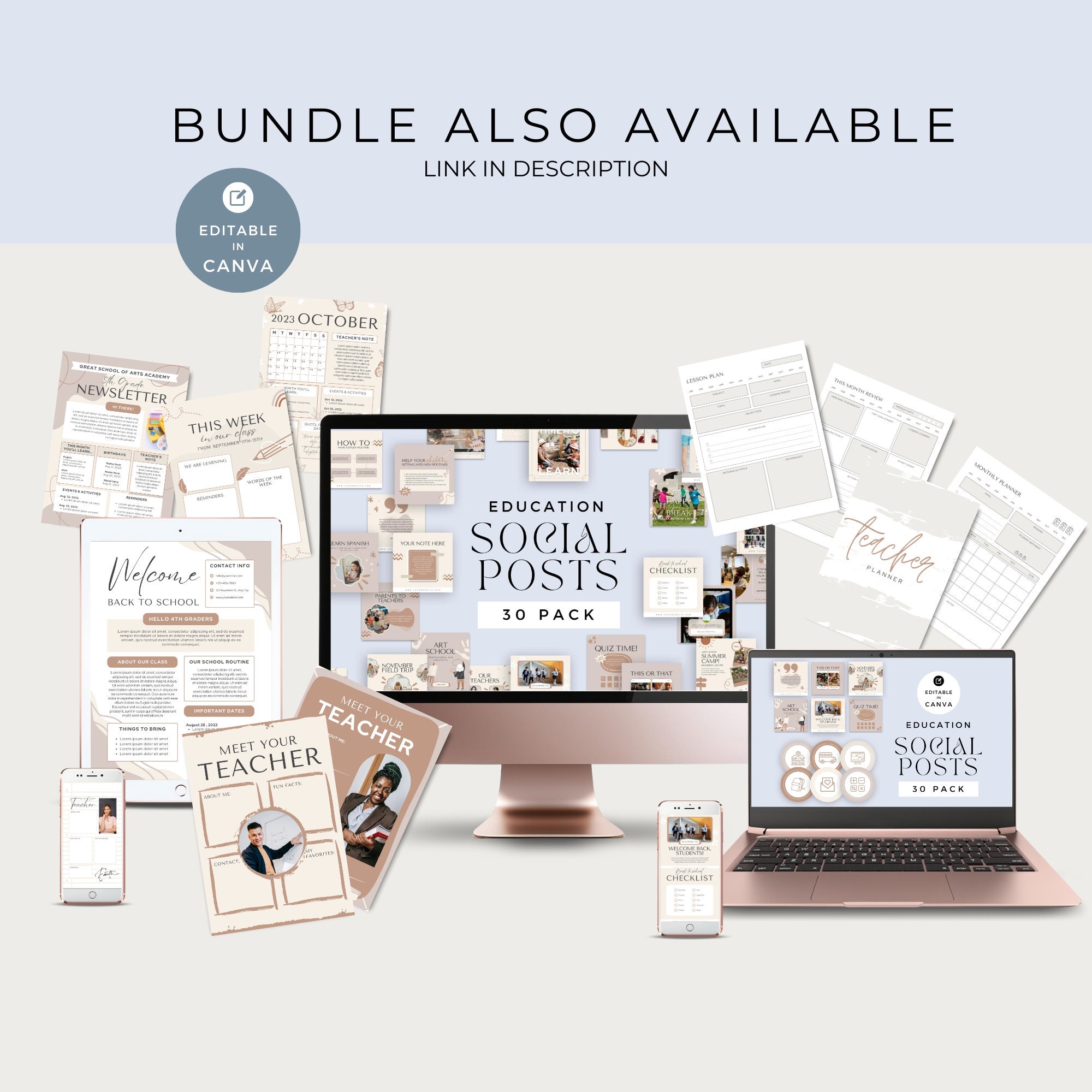 Editable Classroom Template Canva, Teacher Newsletter Pdfs, Editable ...