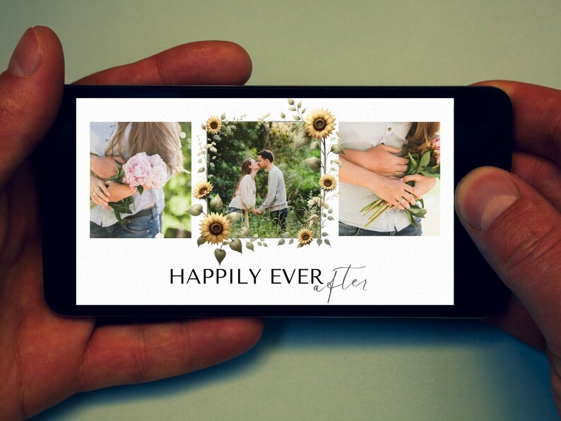 Sunflower Wedding Slideshow Template: Animated Canva Presentation ...