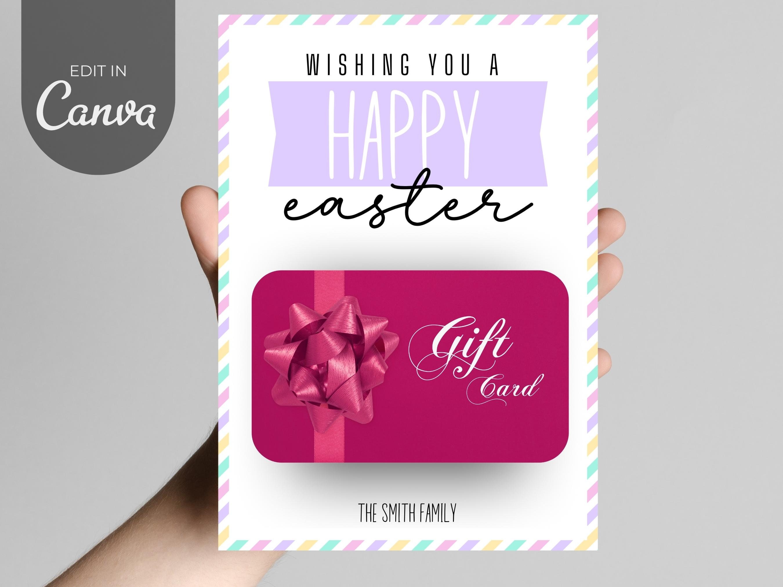 Happy Easter Gift Card Holder Easter Basket Stuffer Gift for Teen ...