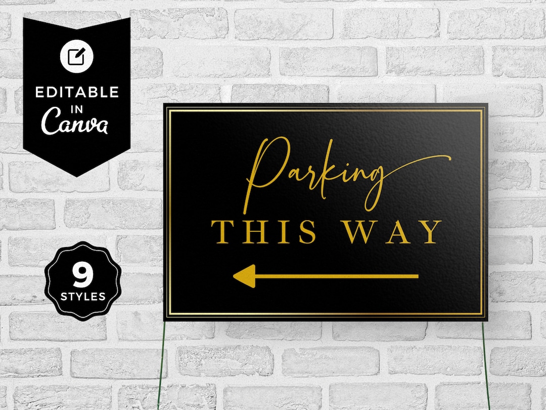 Parking This Way Sign Template Wake This Way Reserved - Etsy