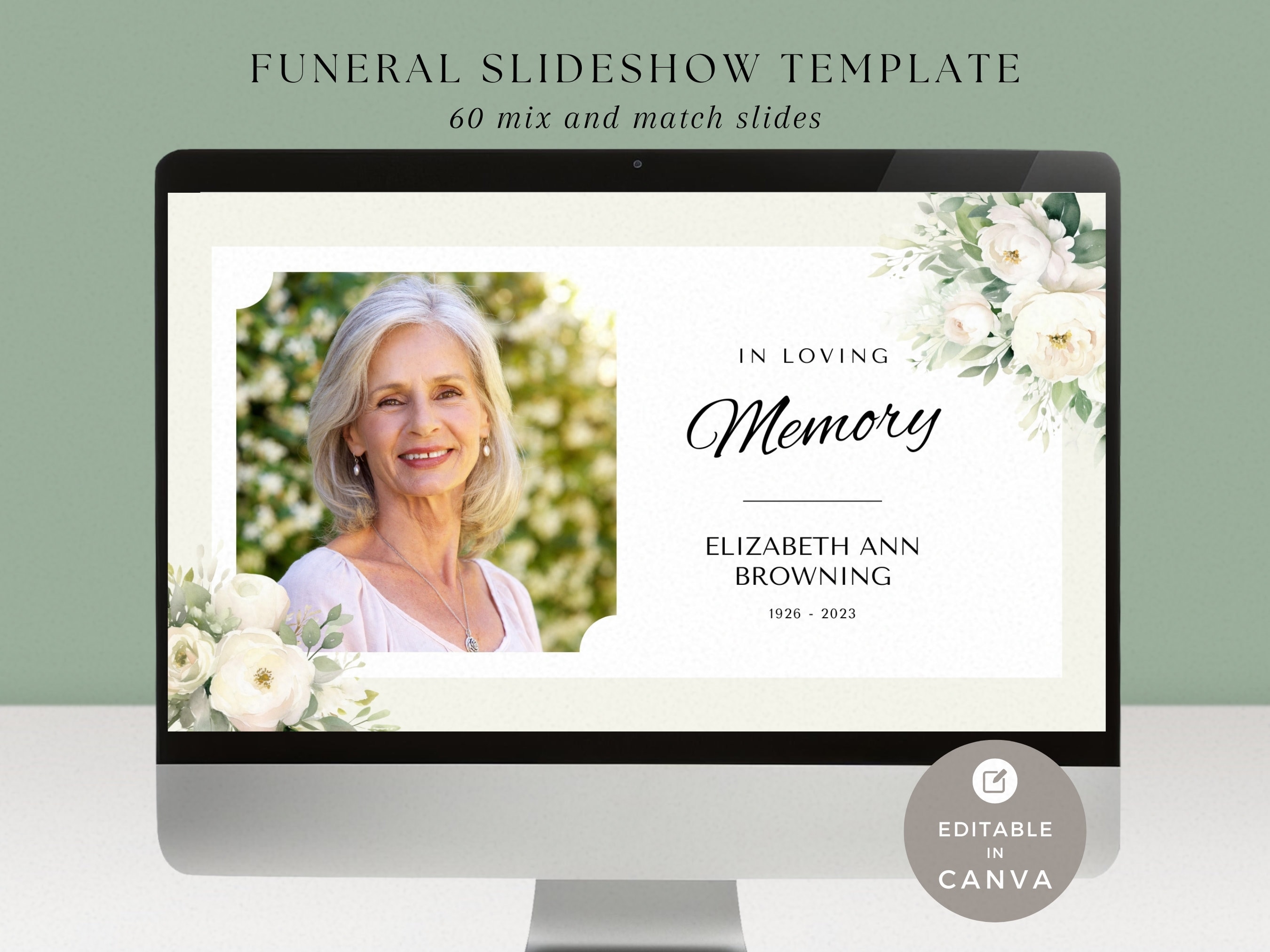 Funeral Slideshow Canva, Celebration of Life Photo Slideshow Template, Create Your Own ...