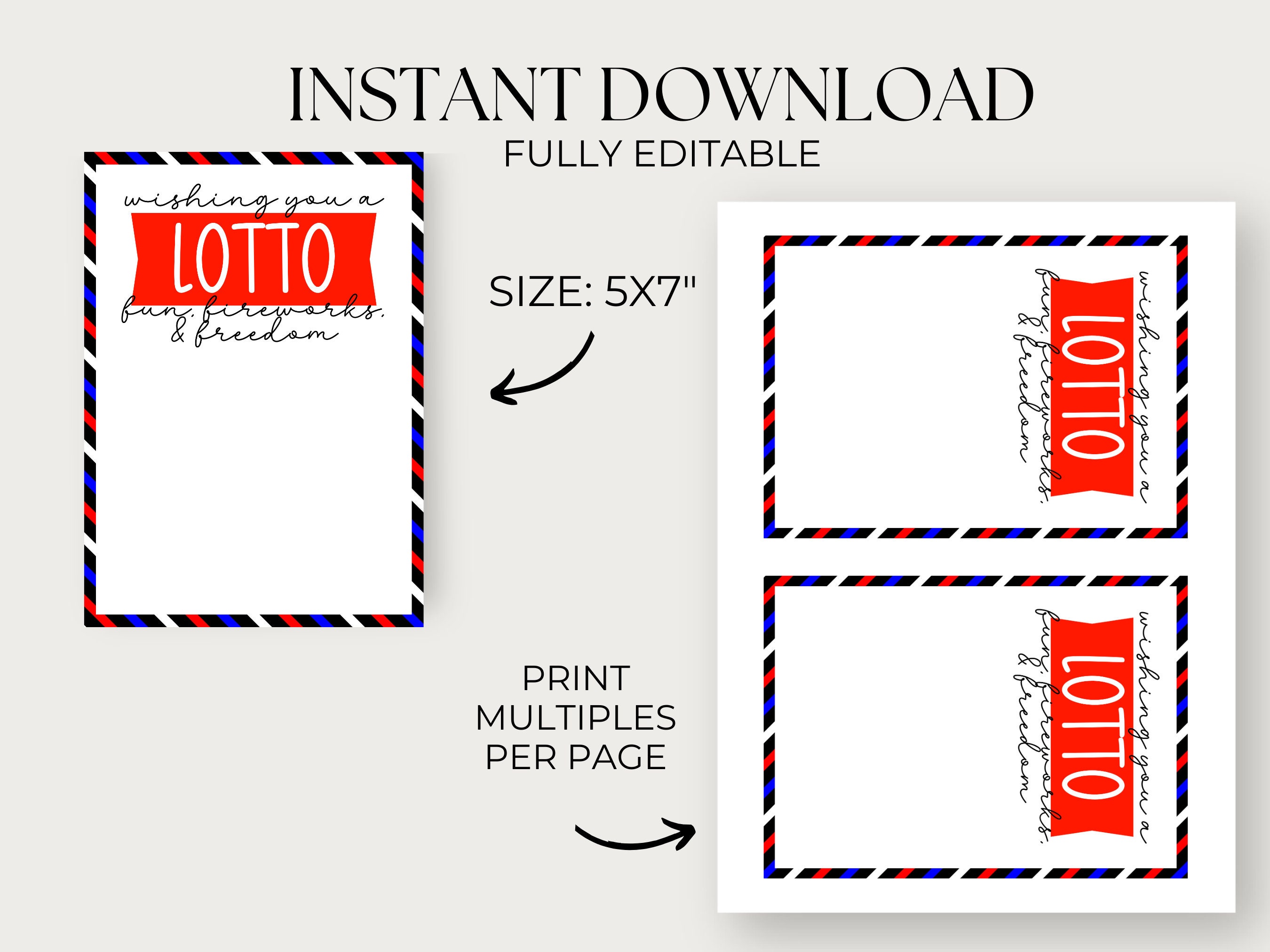Lottery Scratch off Editable Template 4th of July Lotto Thanks A Lotto ...