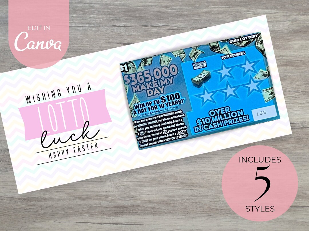 Lottery Scratch off Gift DIY Editable Template Lottery Ticket Holder ...