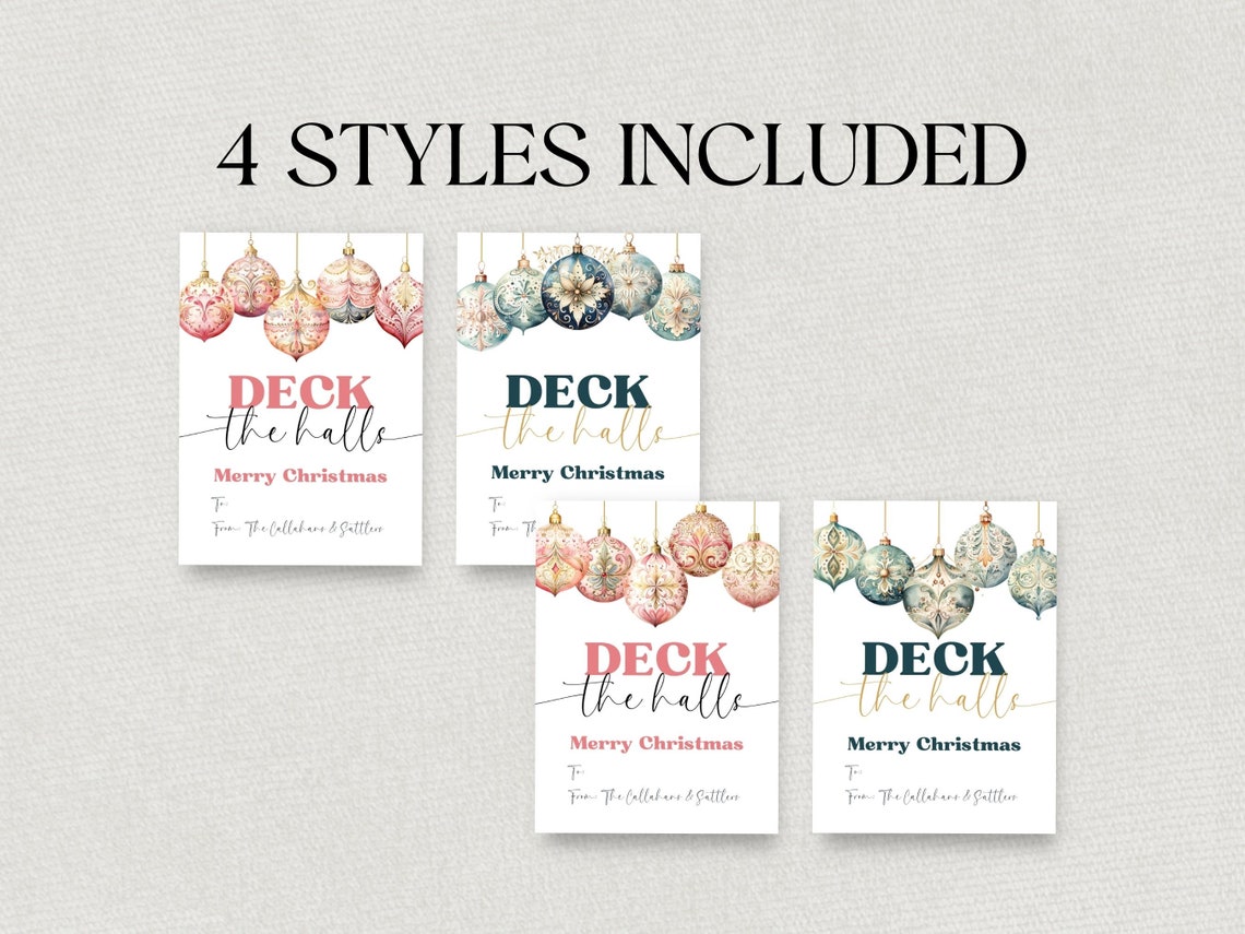 Printable Christmas Playing Card Gift Tag: Canva Template (digital ...