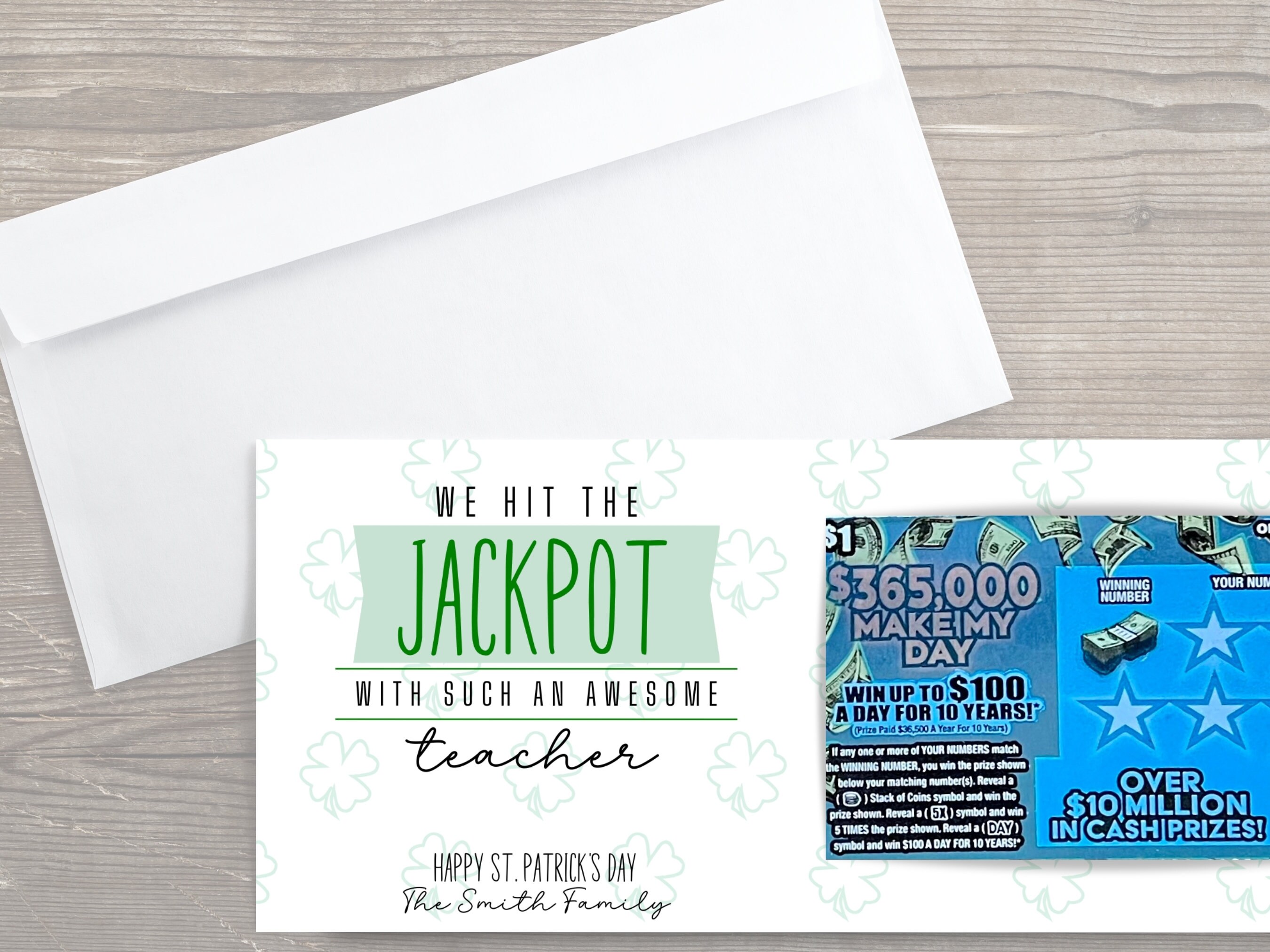 Lotto Teacher Appreciation Printable, DIY Editable Template ...