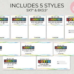 St Patrick's Day Lotto Tickets | DIY Editable Template | Personalize ...