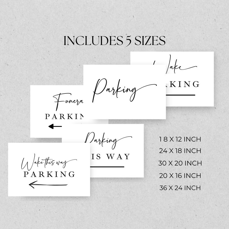 Funeral Parking Sign Canva Template, Minimal Wake This Way, Large ...