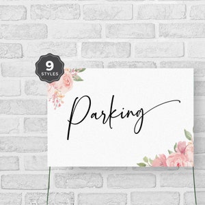Funeral Parking Sign Canva Template: Pink Floral Memorial Decor ...