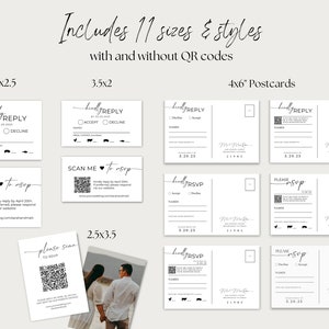 Digital RSVP Card Canva Template With Photo Option, Meal Options RSVP ...