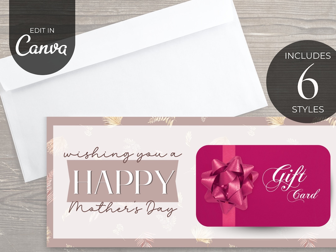 Printable Mother's Day Gift Card Holder Personalized Gift Card Holder ...