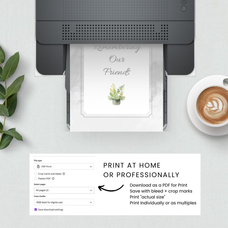 Memorial Template: Class Reunion Sign Book, Editable Canva (digital ...