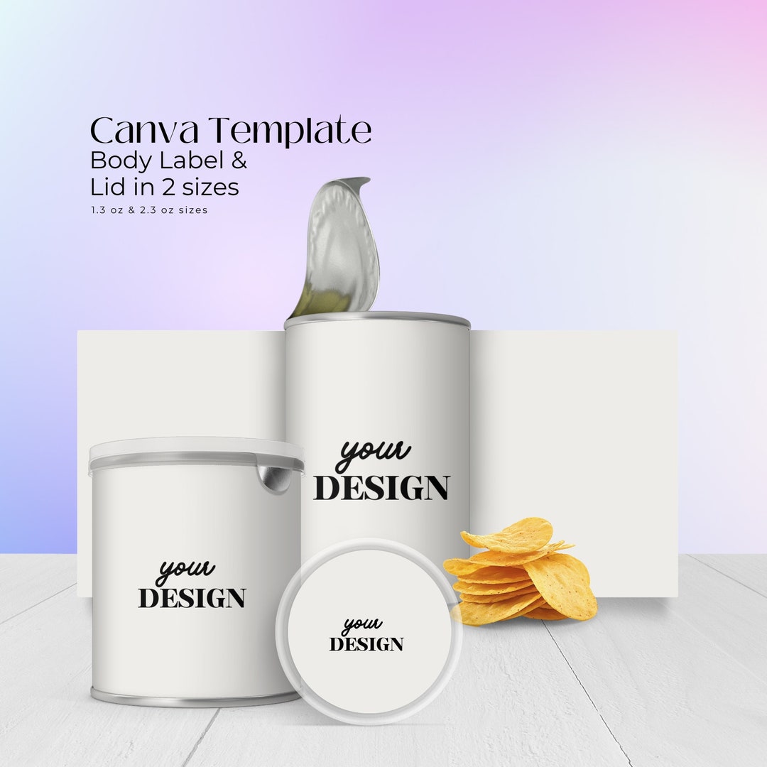 Editable Chip Can Label Template: Birthday Party Favor (digital ...