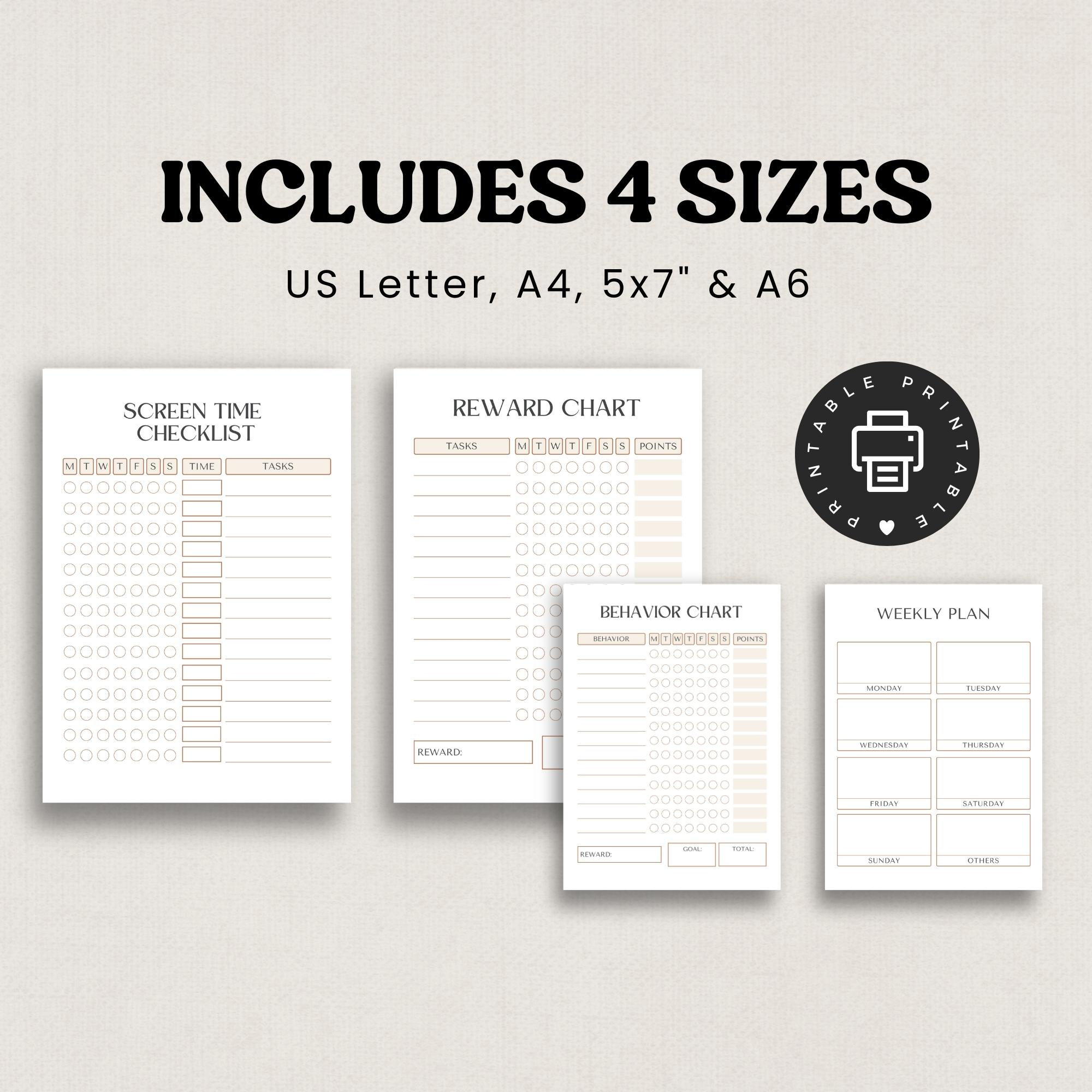 Editable Behavior Chart Template Kids Summer Schedule Daily ...