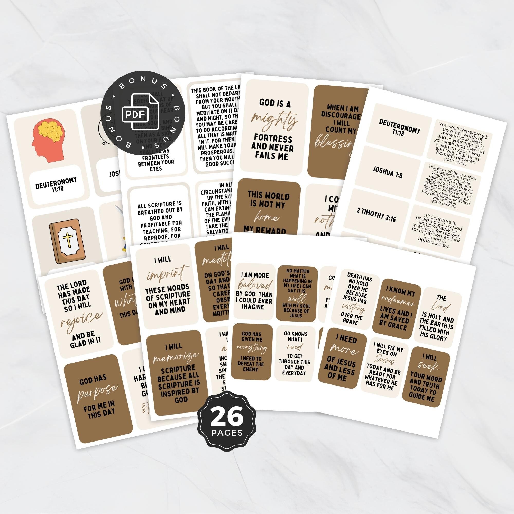 Digital Christian Journal Template, Memory Verse Cards, Bible Notebook ...