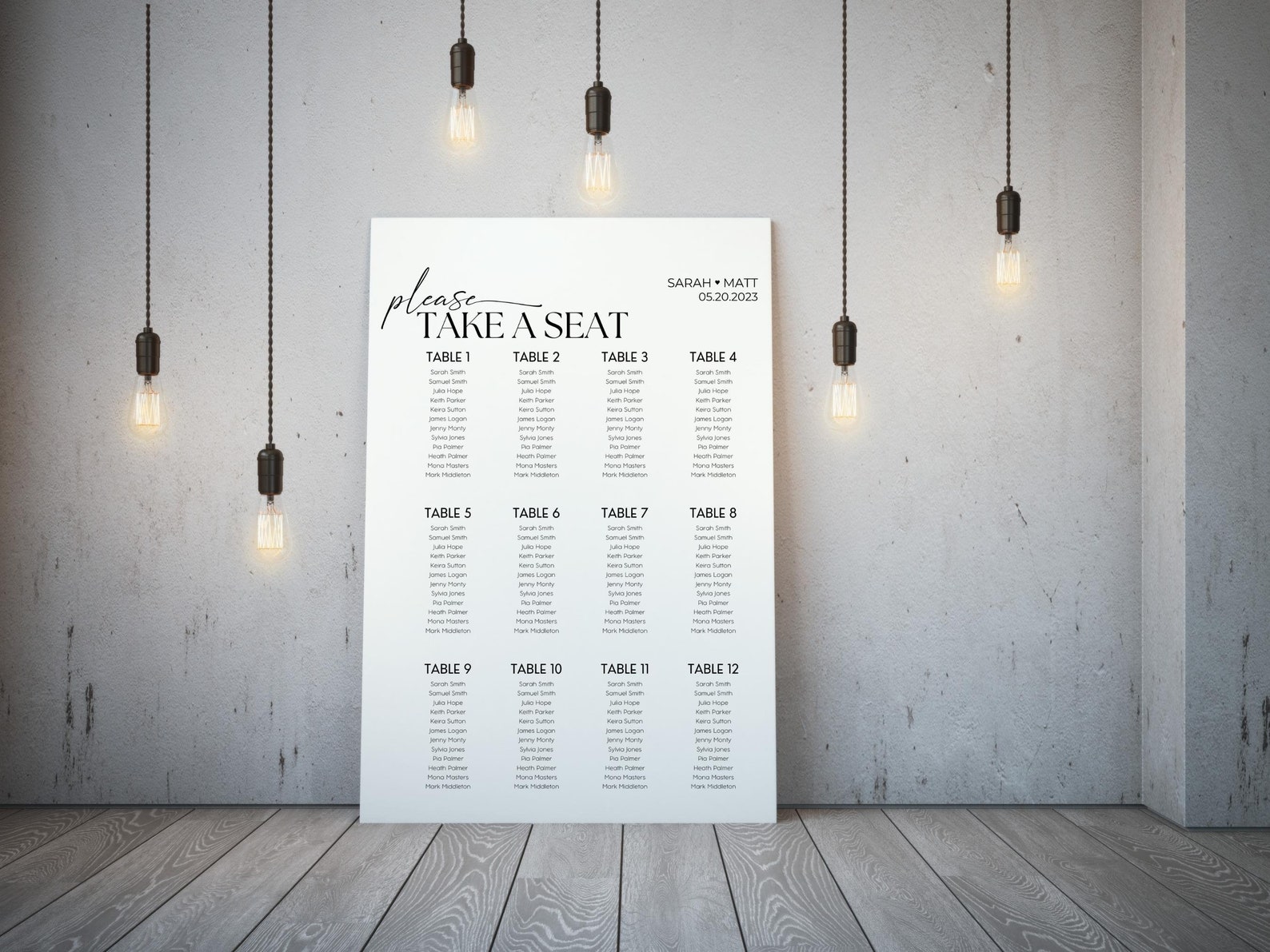 Traditional Wedding Seating Plan Classic Seating Plan Sign Printable ...